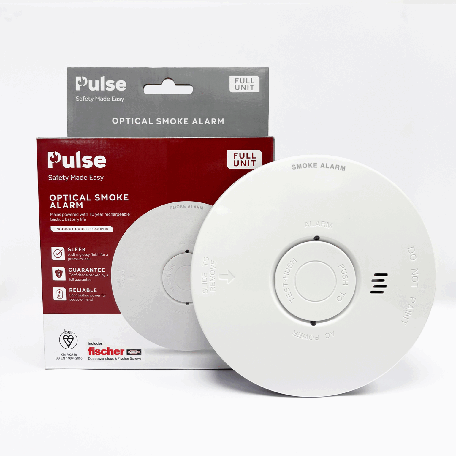 PULSE Mains Optical Smoke Alarm W/ 10 Year Lithium Battery Backup (Full ...
